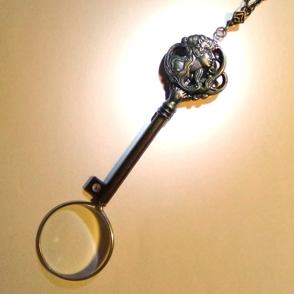 GENSTARDESIGNS | Jewelry | Magnifying Glass Art Nouveau Bronze Ladys ...